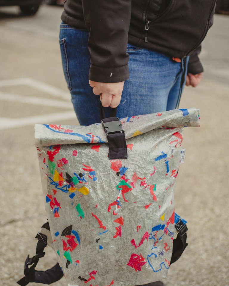 Deluxe Backpack Made From Recycled Plastic Bags - Drink Local Drink Tap